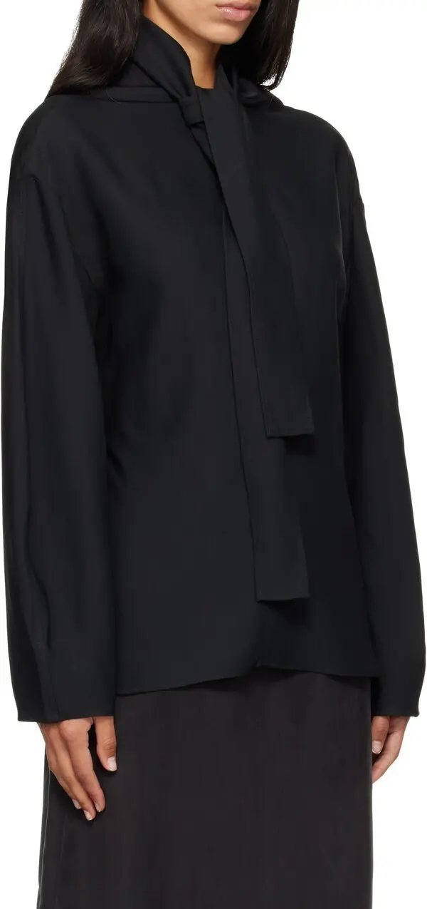 Studio Nicholson Loti Draped Tie-neck Top