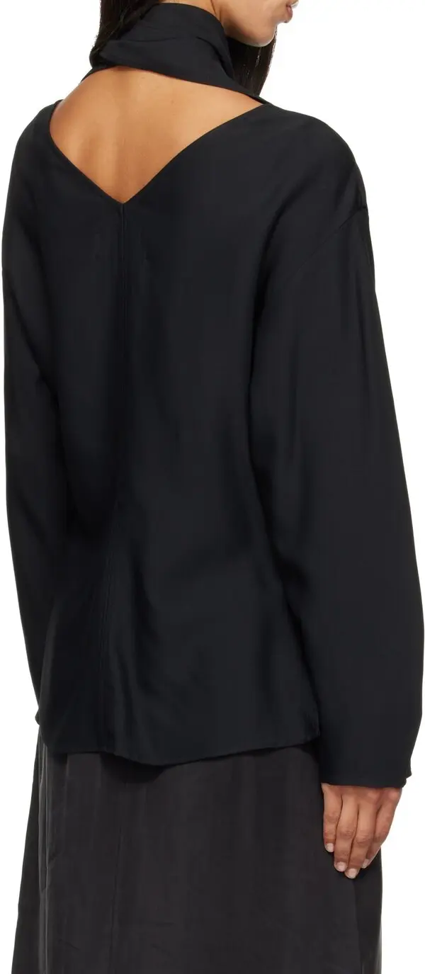 Studio Nicholson Loti Draped Tie-neck Top