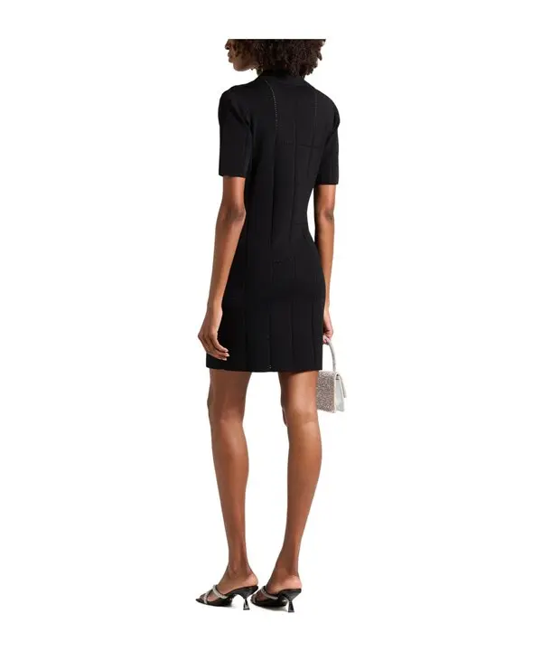 Max Mara Bodycon Knit Dress With V-neck And Cutout Details
