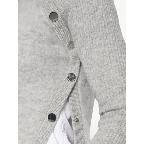 Sportmax Long-sleeve Knit Top With Asymmetric Button Closure