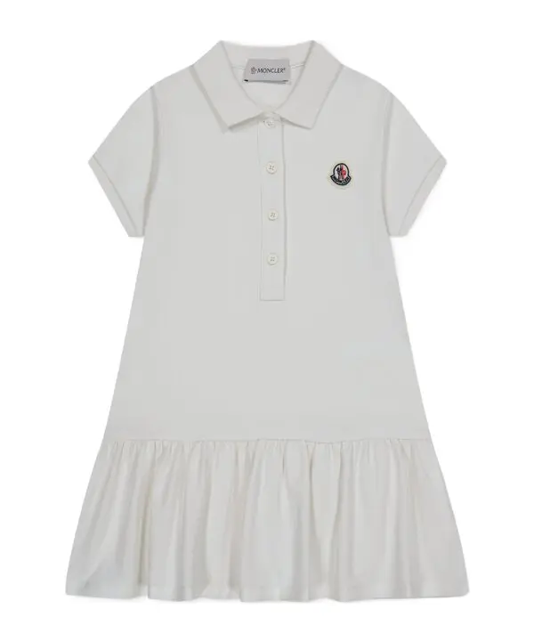 Moncler Cotton Dress With Logo Detail - White