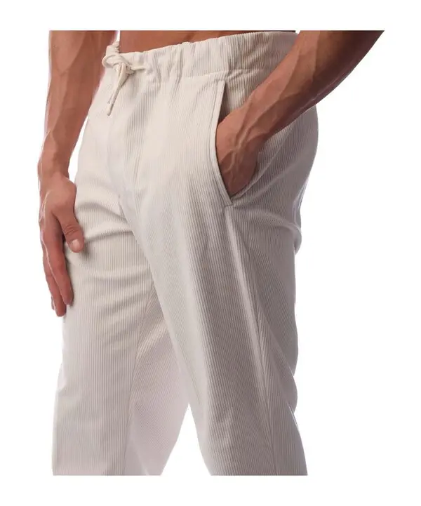 Hugo Boss Offwhite Drawstring Casual Trousers