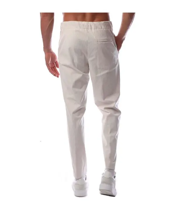 Hugo Boss Offwhite Drawstring Casual Trousers