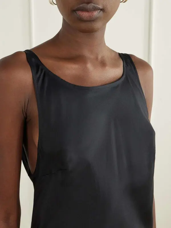 Le Kasha Open-back Silk-satin Maxi Dress