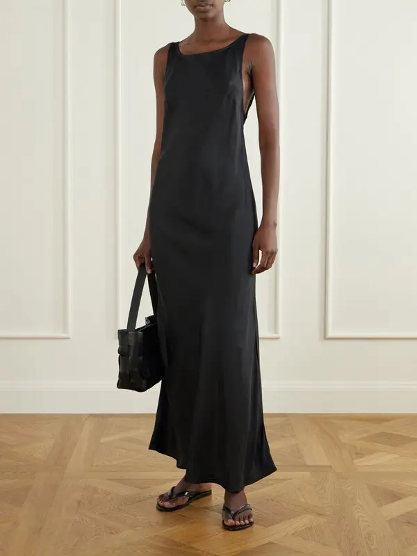 Le Kasha Open-back Silk-satin Maxi Dress
