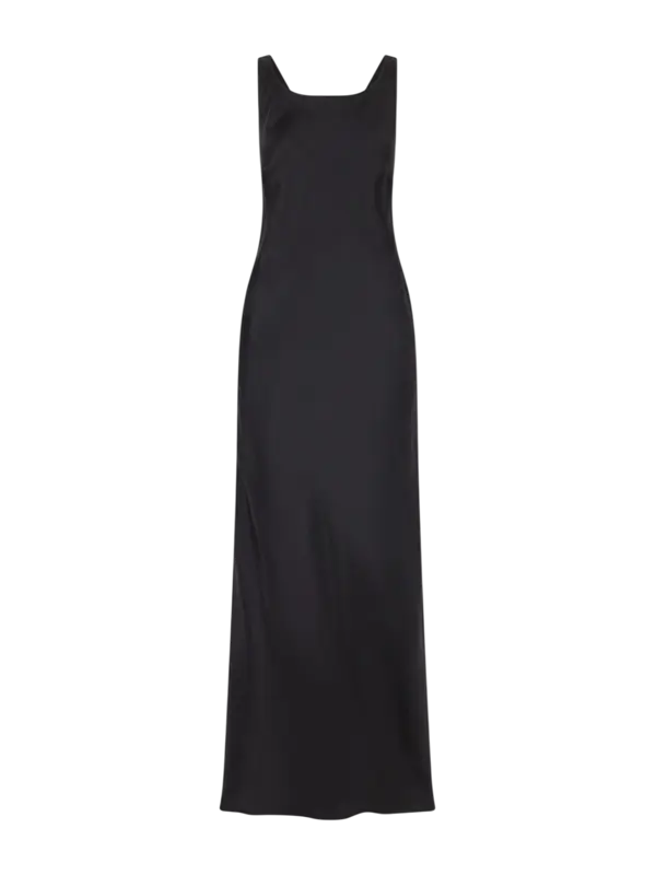 Le Kasha Open-back Silk-satin Maxi Dress - Black