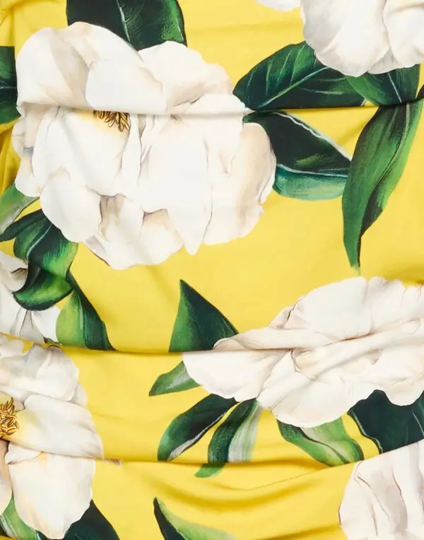 Dolce & Gabbana Floral Sleeveless Ruched Bodycon Dress