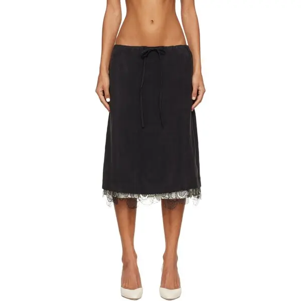Studio Nicholson Drawstring Skirt - Black