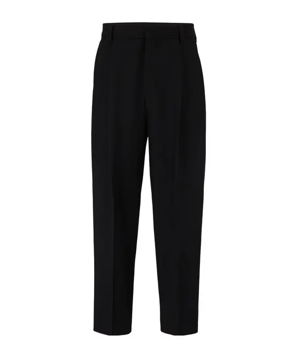 Hugo Boss Centrecrease Cropped Tailored Trousers - Black