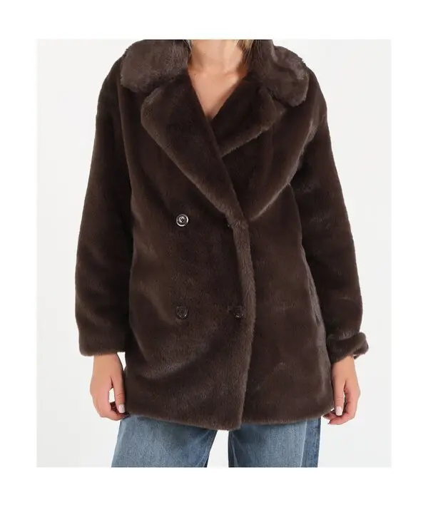 Herno Double-breasted Faux Fur Coat