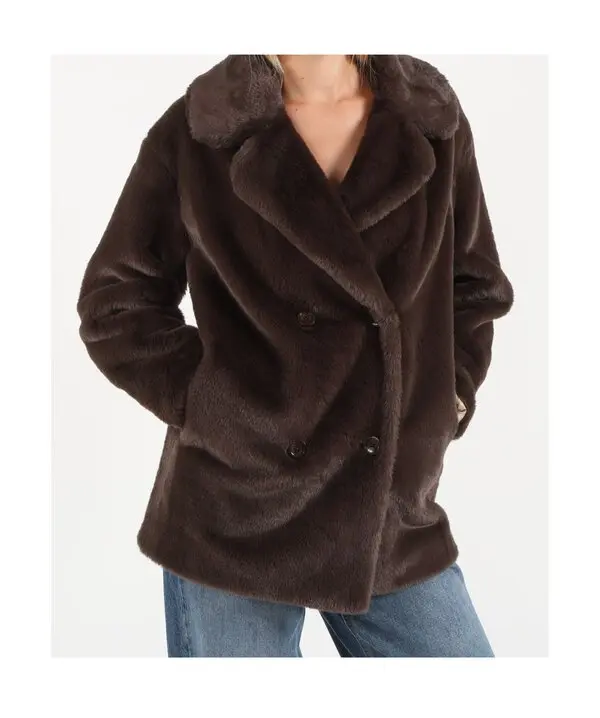 Herno Double-breasted Faux Fur Coat