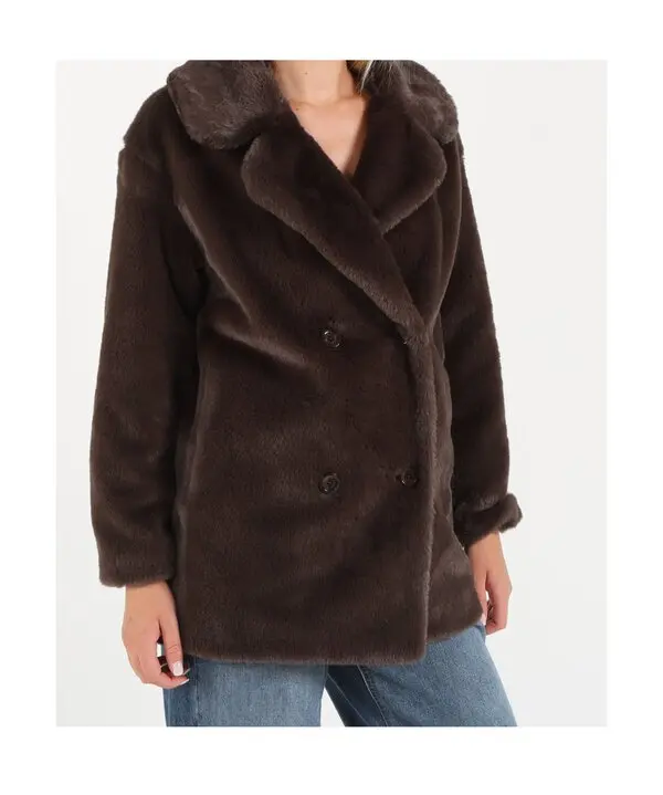 Herno Double-breasted Faux Fur Coat