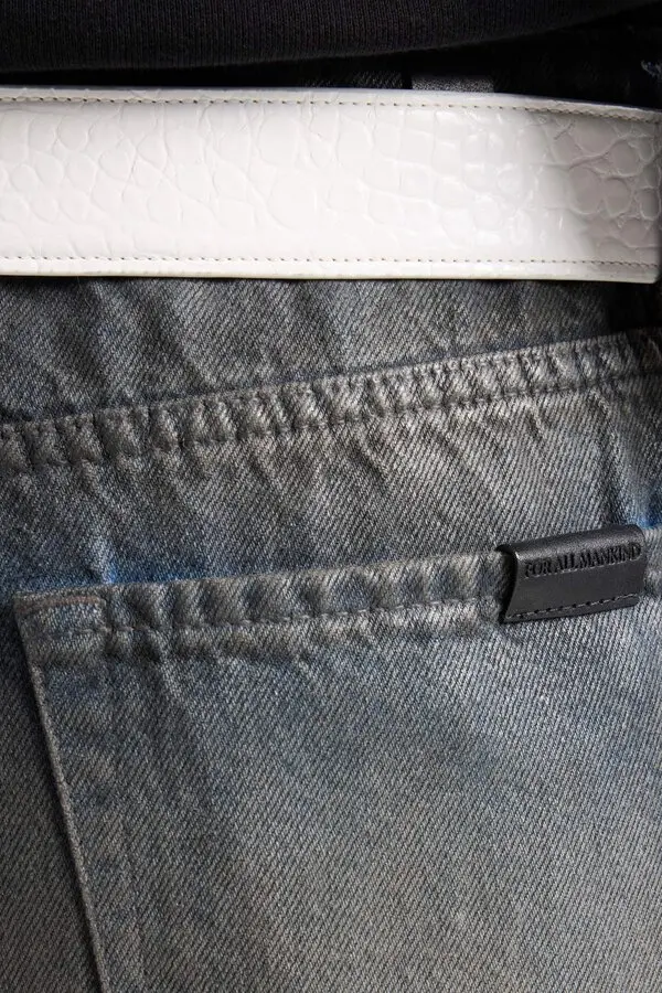 7 For All Mankind Asymmetrical Maxi Denim Skirt