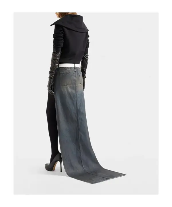 7 For All Mankind Asymmetrical Maxi Denim Skirt