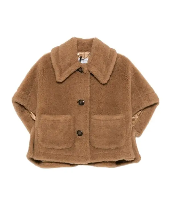 Max Mara Pocketed Cape With Classic Collar - Brown