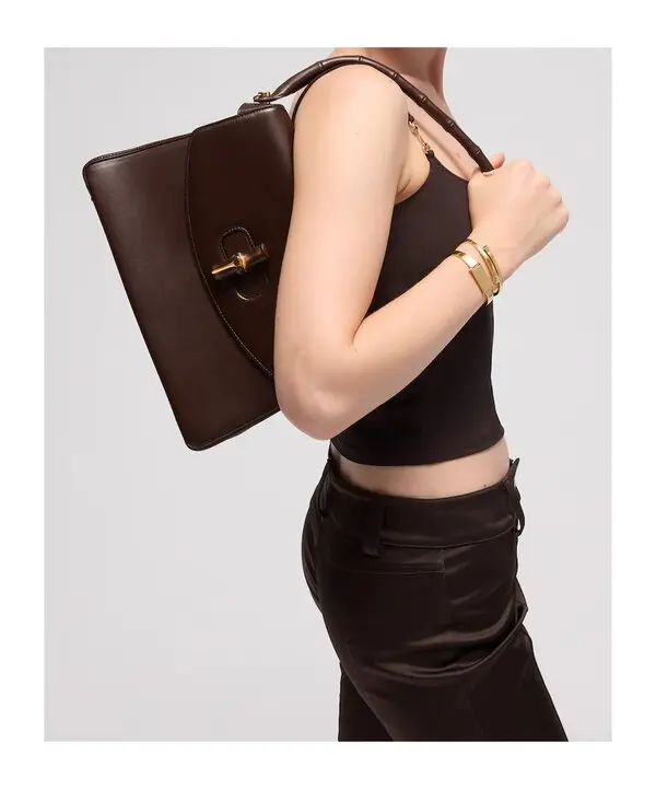 Gucci Bamboo Vendetta Top Handle Bag - Dark Brown