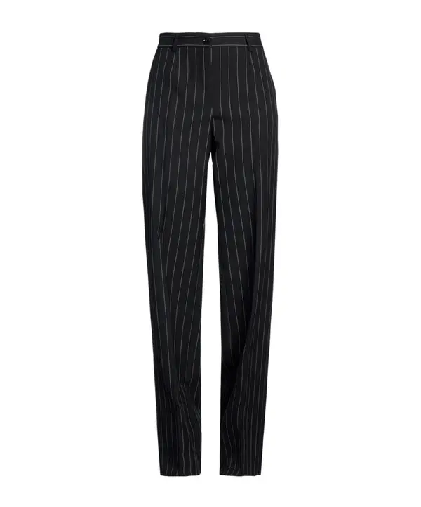 Dolce & Gabbana Straight-leg Striped Dress Pants - Black