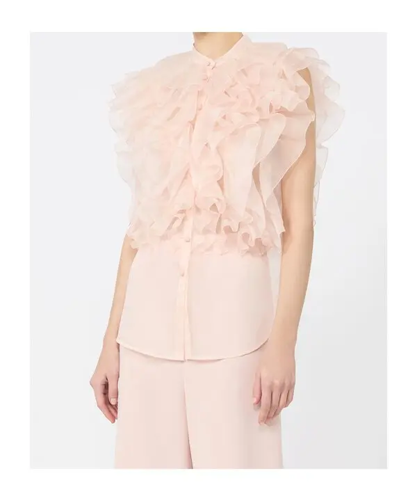 Max Mara Ruffled Silk Shirt