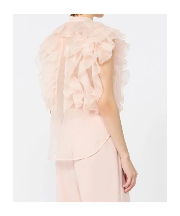 Max Mara Ruffled Silk Shirt