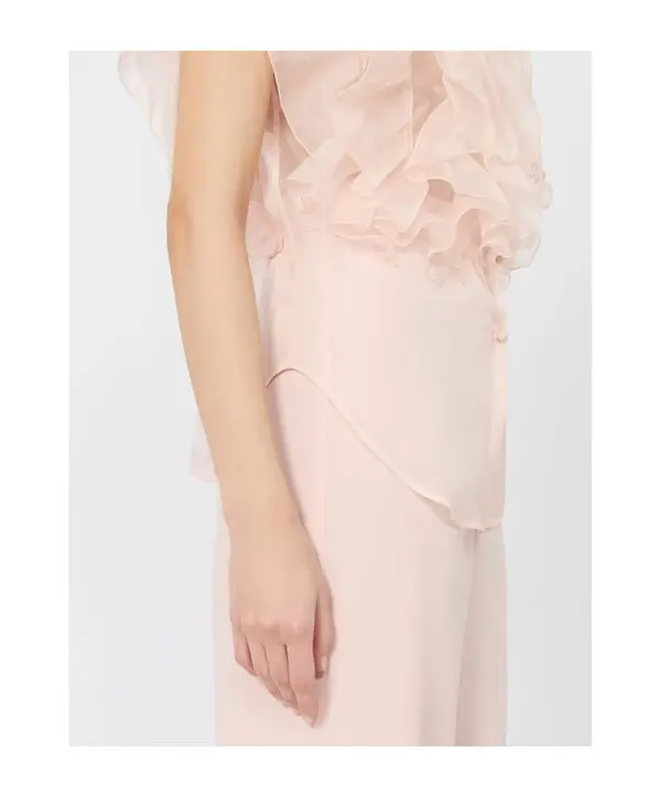Max Mara Ruffled Silk Shirt - Pink