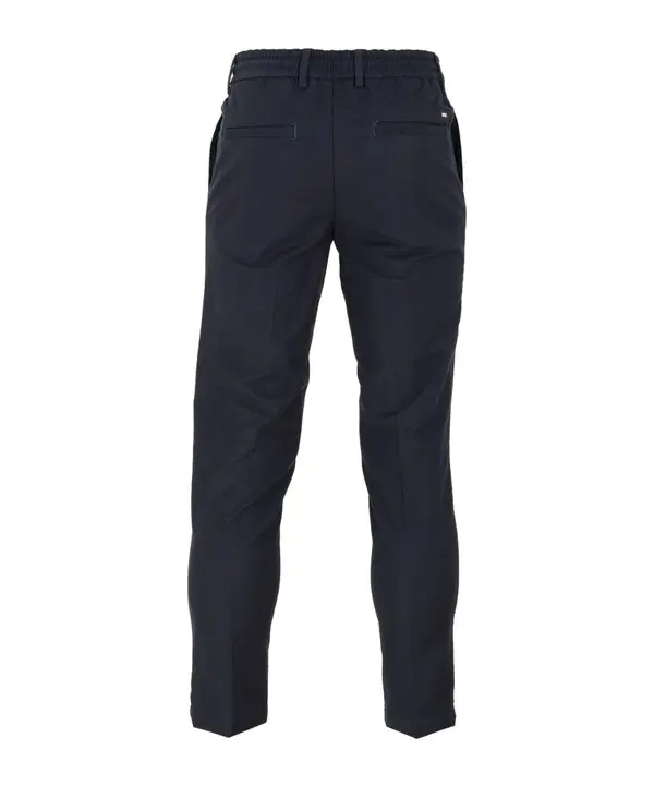 Hugo Boss Navy Drawstring Cropped Casual Trousers
