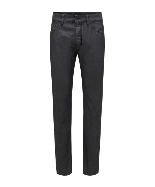 Hugo Boss Charcoal Coated Slimfit Trousers - Grey