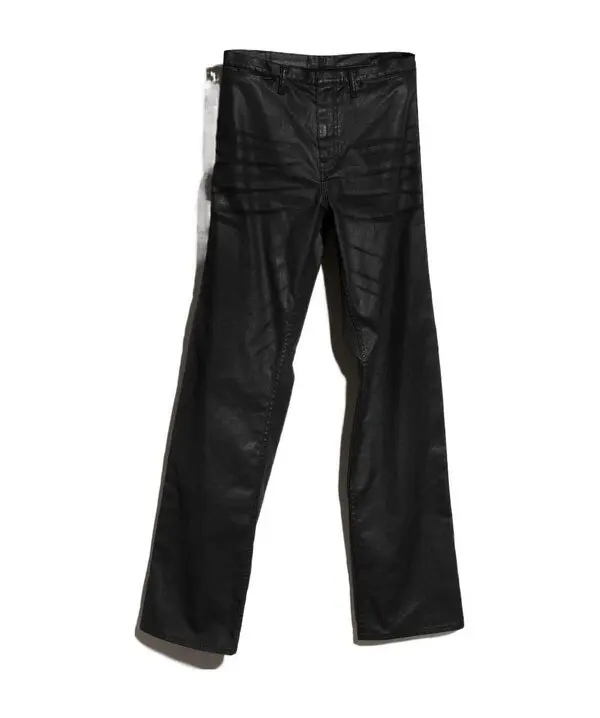 Gucci Coated Cotton Twill Denim Pants With Web - Black