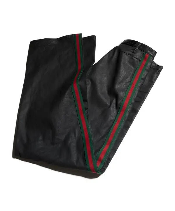 Gucci Coated Cotton Twill Denim Pants With Web