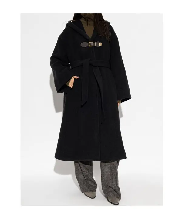 Etro Wool-blend Coat With Hood And Belt