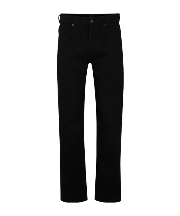 Hugo Boss Diamondquilted Straightleg Trousers - Black