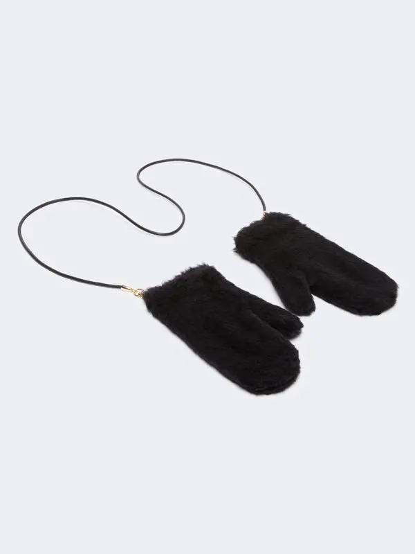 Max Mara Alpaca And Wool Teddy Fabric Mittens