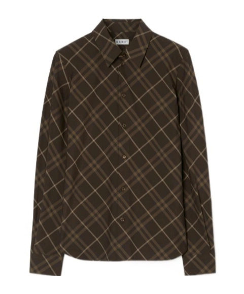 Burberry Slim Fit Check Cotton Shirt - Tan