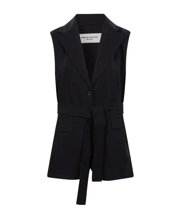 Max Mara Milano-knit Jersey Gilet - Black