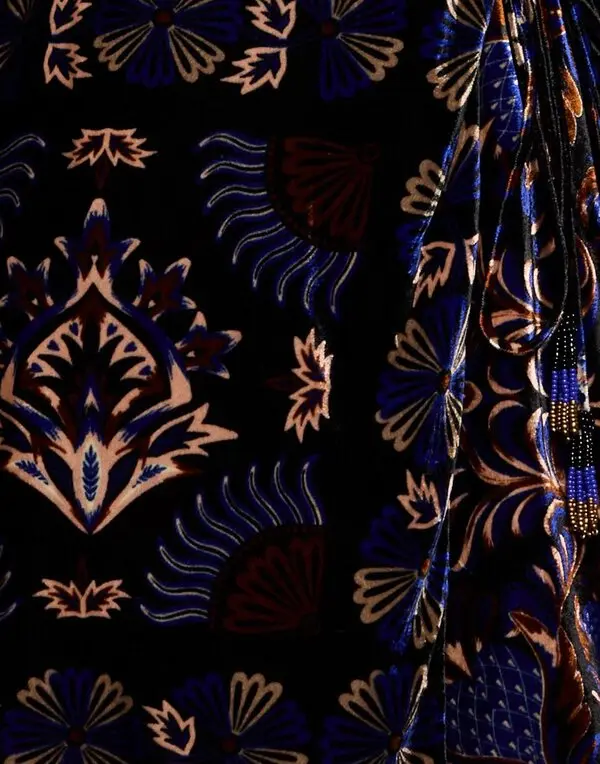 Farm Rio Floral Print Velvet Dress
