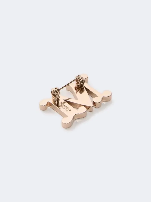 Max Mara Monogram Brooch With Crystals