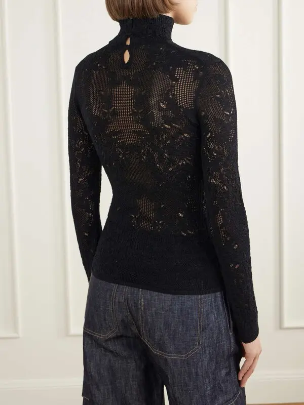 Gabriela Hearst Waite Crocheted Silk And Wool-blend Top