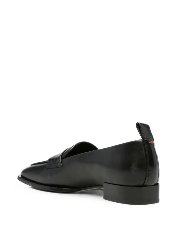 AeydĒ Square-toe Leather Loafers With Block Heel