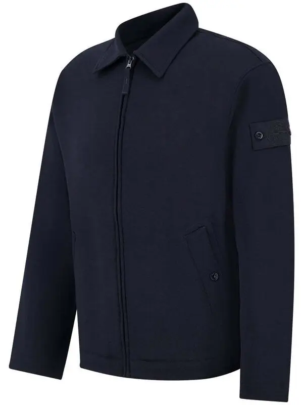 Stone Island Comfort-fit Zip-up Collared Sweatshirt
