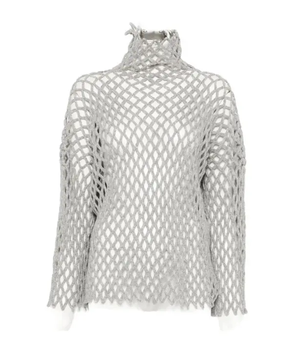 Sportmax Open-knit Top - Grey