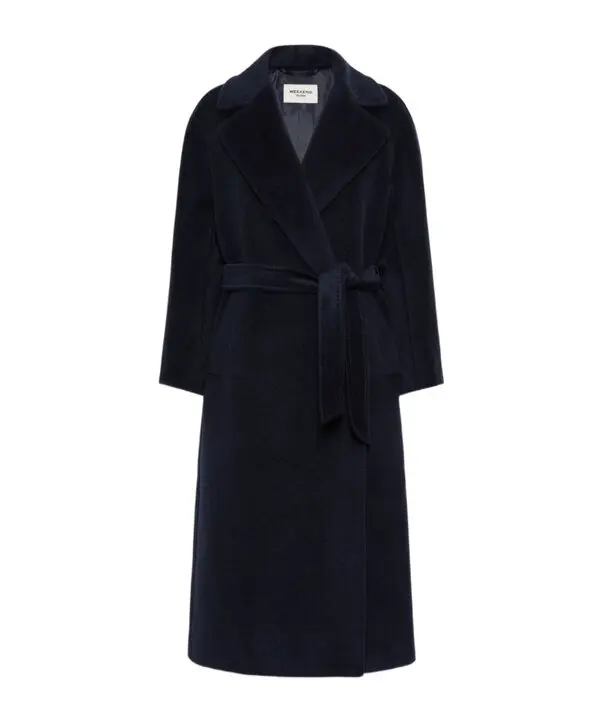 Max Mara Wool Alpaca Blend Teddy Coat - Navy