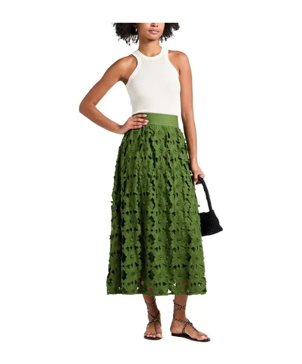 Farm Rio Solid-colored A-line Skirt