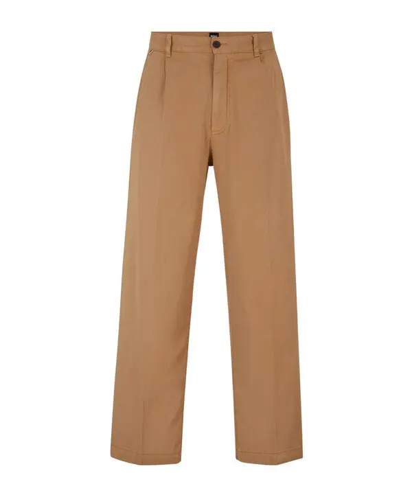 Hugo Boss Camel Pleated Wideleg Trousers