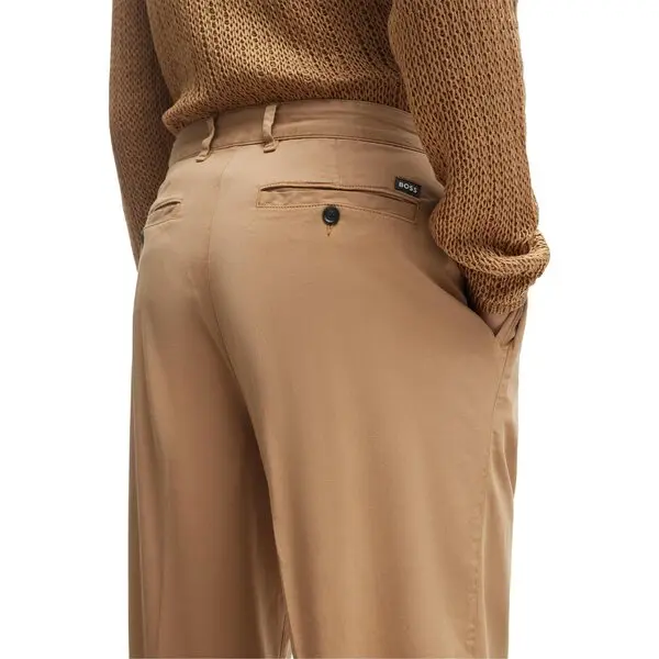 Hugo Boss Camel Pleated Wideleg Trousers