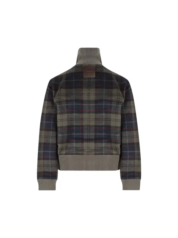 Barbour Plaid Cropped Zip-up Jacket