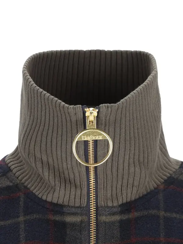Barbour Plaid Cropped Zip-up Jacket