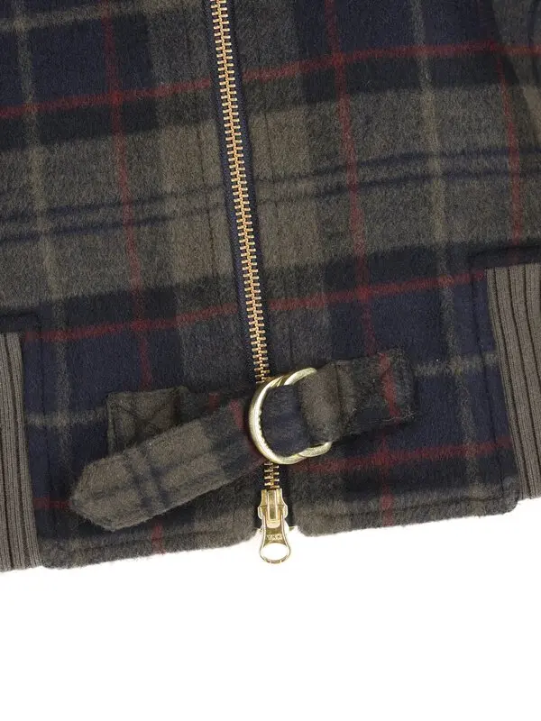 Barbour Plaid Cropped Zip-up Jacket