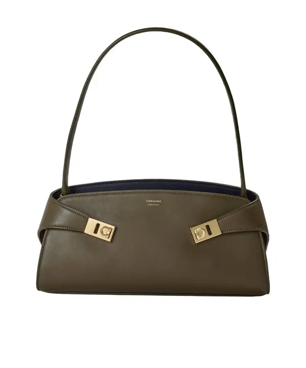 FERRAGAMO Solid Color Handle Bag - Brown