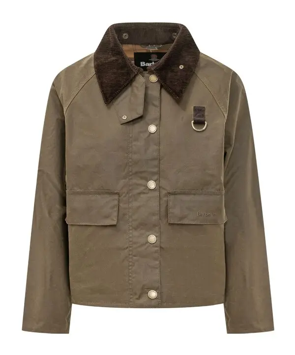Barbour Cropped Waxfinish Field Jacket - Brown