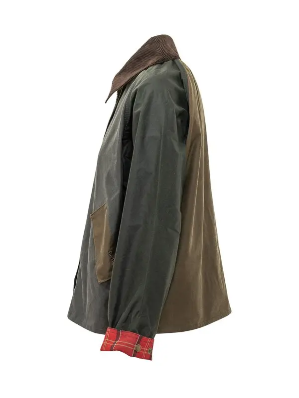 Barbour Colourblock Waxed Cropped Field Jacket