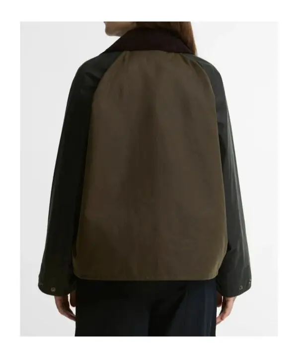 Barbour Colourblock Waxed Cropped Field Jacket